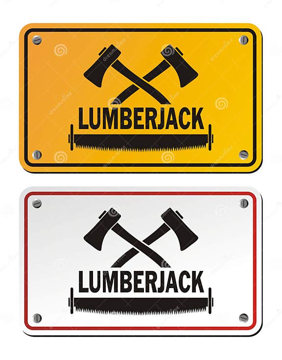 Lumberjack rectangle signs stock illustration. Illustration of ...