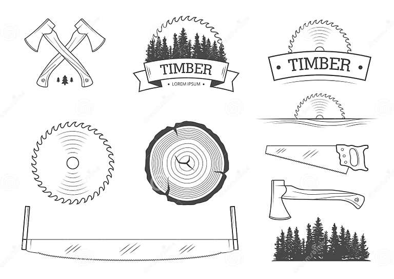Lumberjack set stock vector. Illustration of chop, industry - 52010444