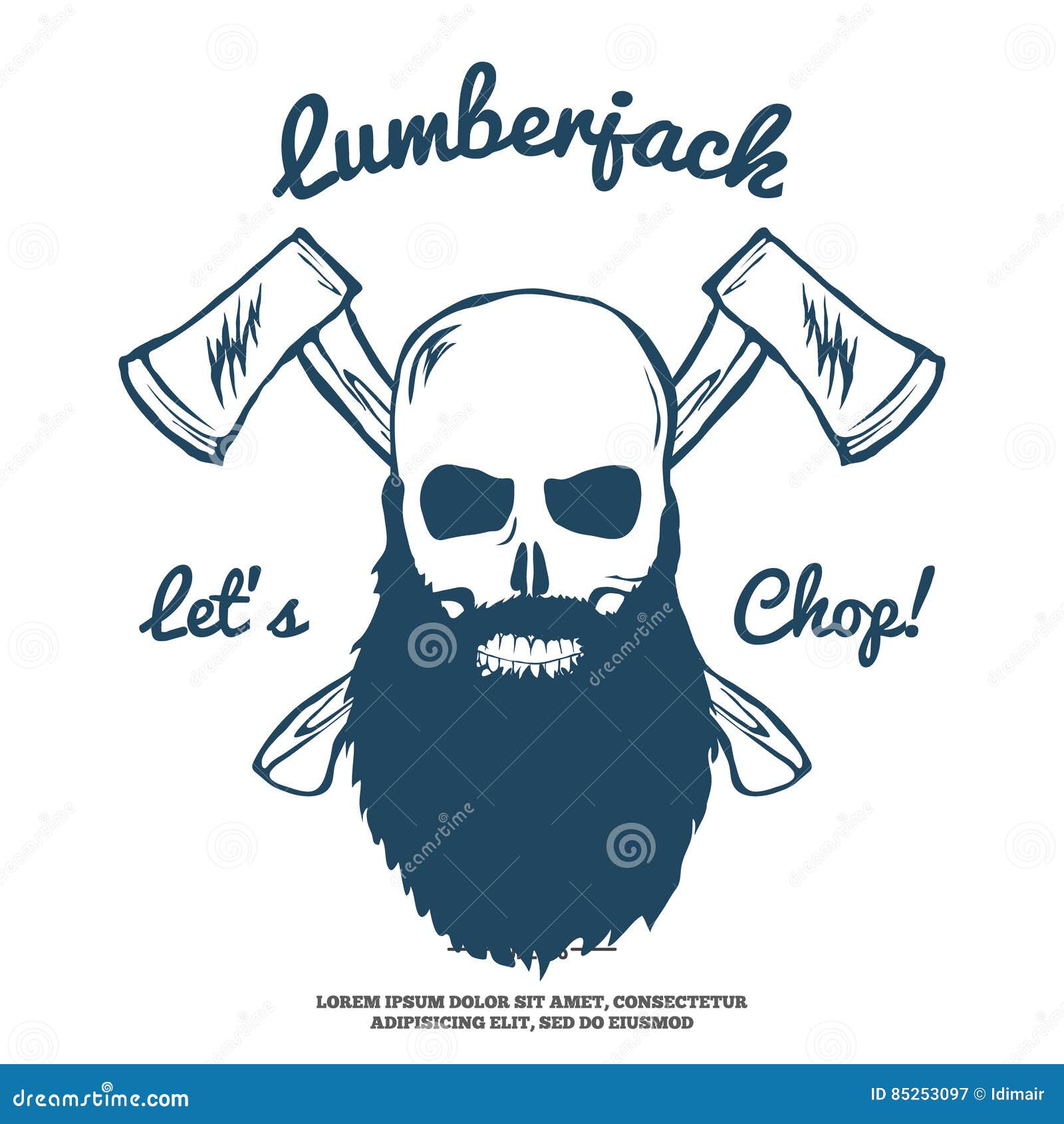 Man With An Ax, Lumberjack With A Beard And Mustache, In A Knitted Hat ...