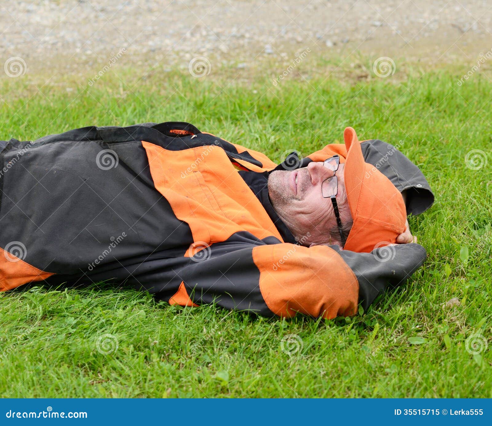 Lumberjack Tired and Resting Stock Image - Image of safety, person ...
