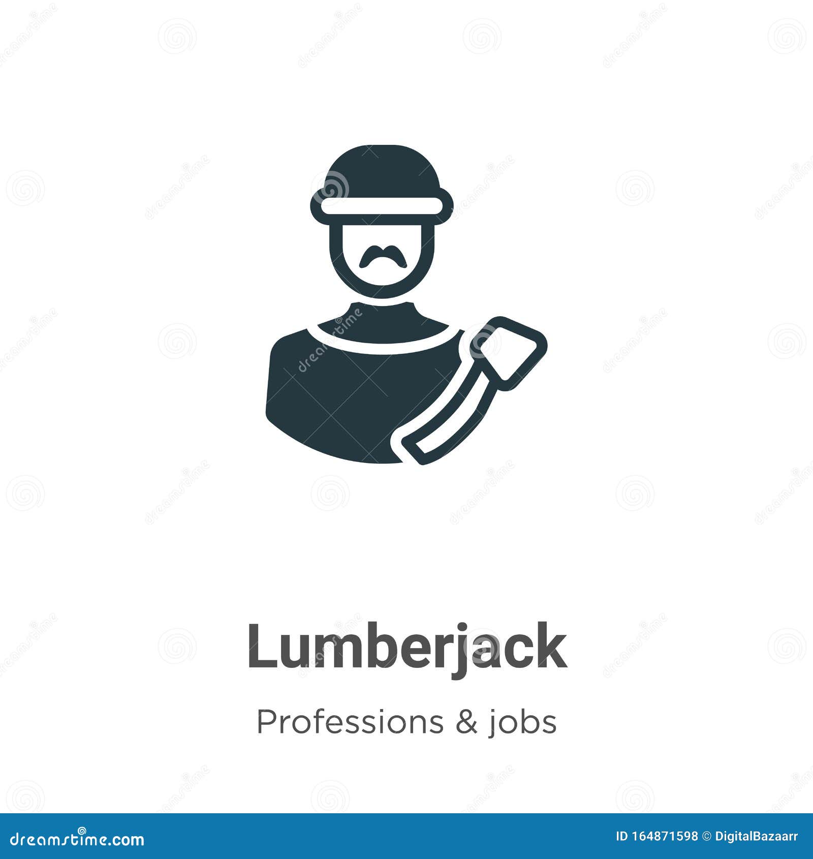 Lumberjack Vector Icon on White Background. Flat Vector Lumberjack Icon ...