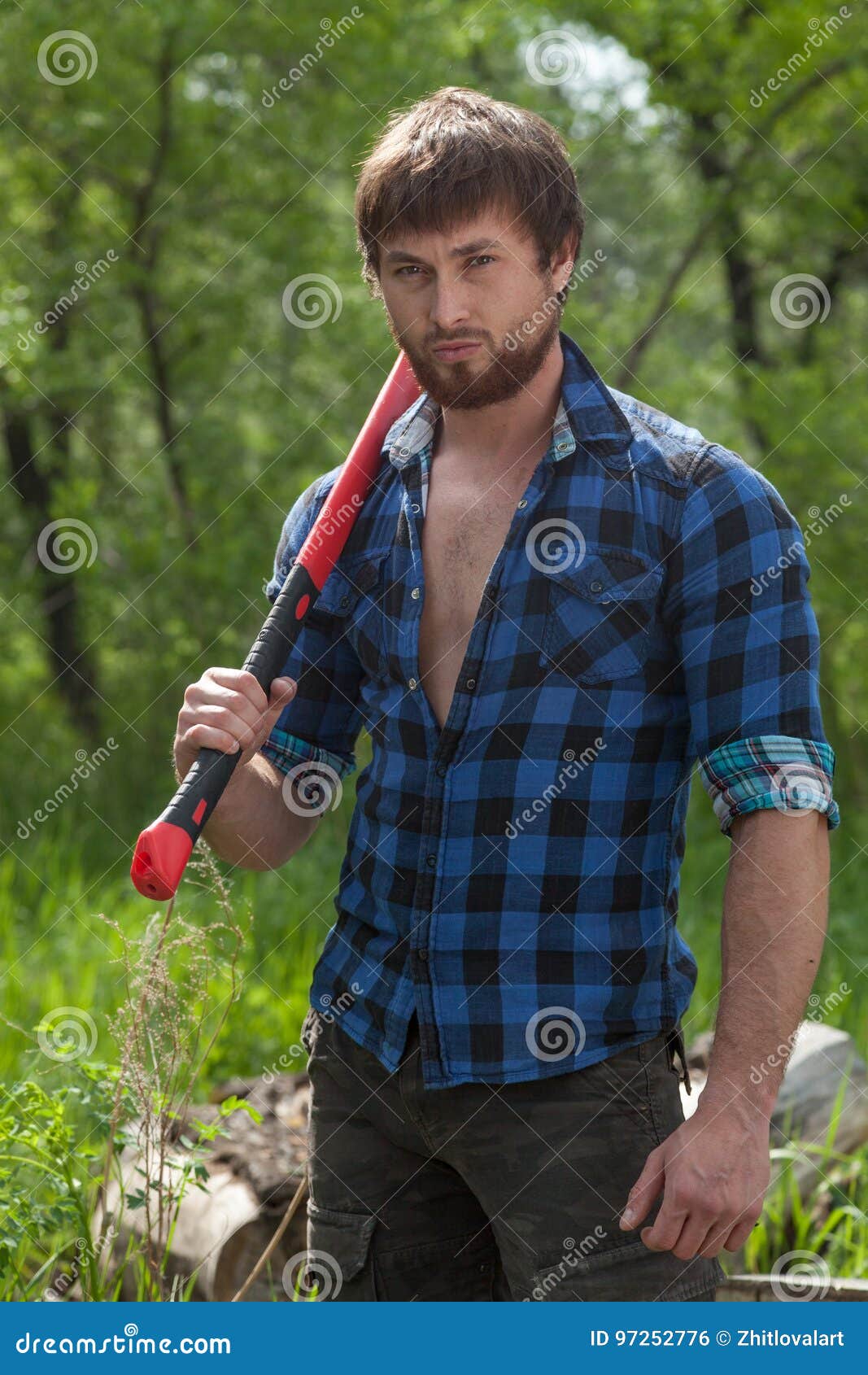 LUMBERMAN stock photo. Image of posing, safety, workman - 97252776
