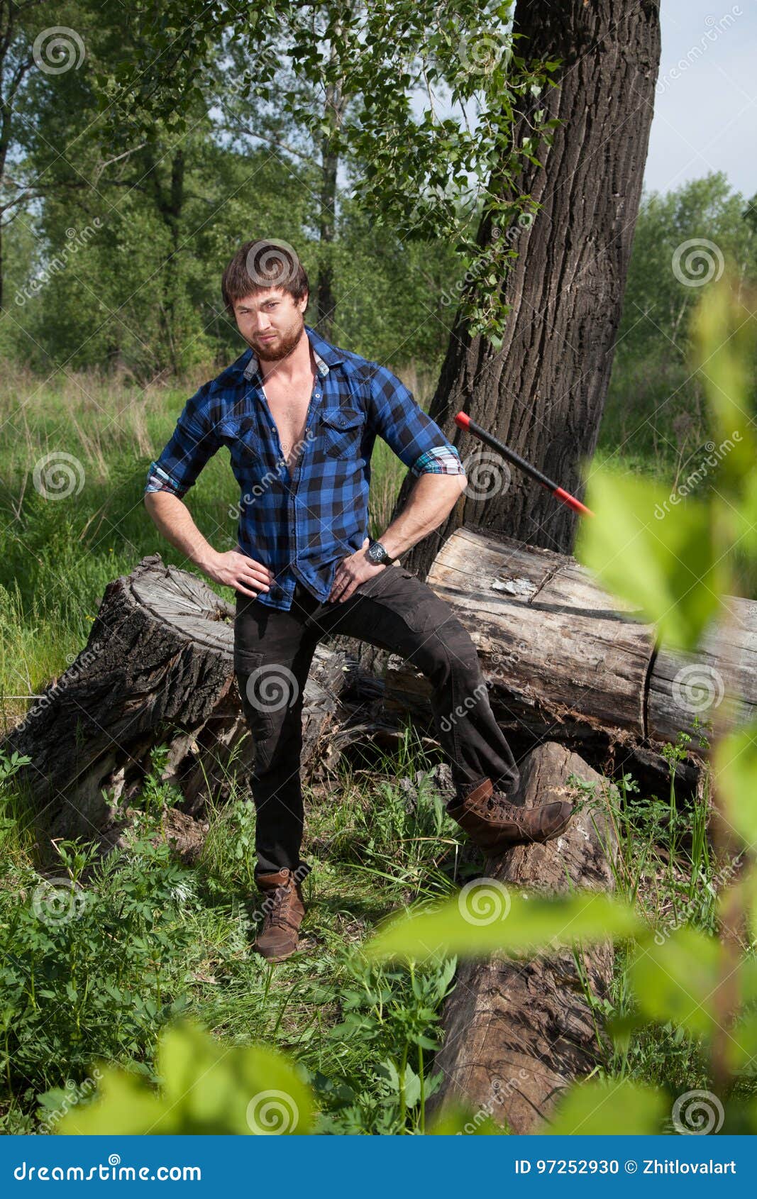 LUMBERMAN stock photo. Image of male, hardworking, lumberjack - 97252930