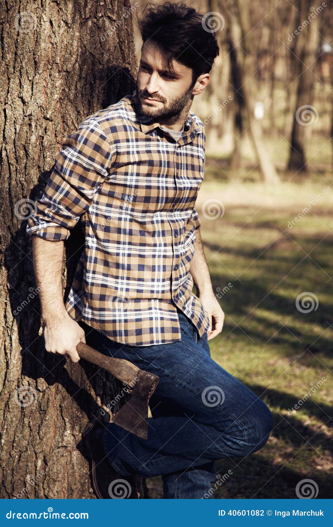 Lumberman stock photo. Image of fashion, male, strong - 40601082