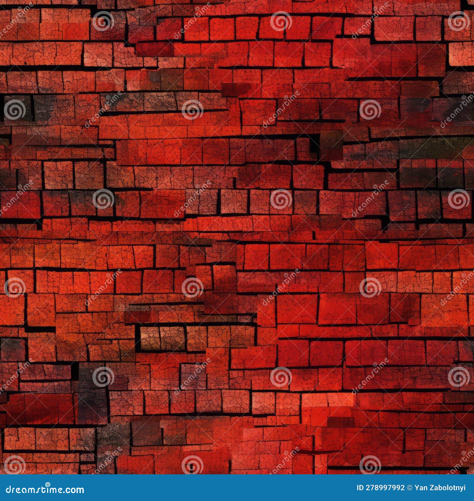 Luminescence Rough Red Brick Texture Backgroud. Tile Seamless ...