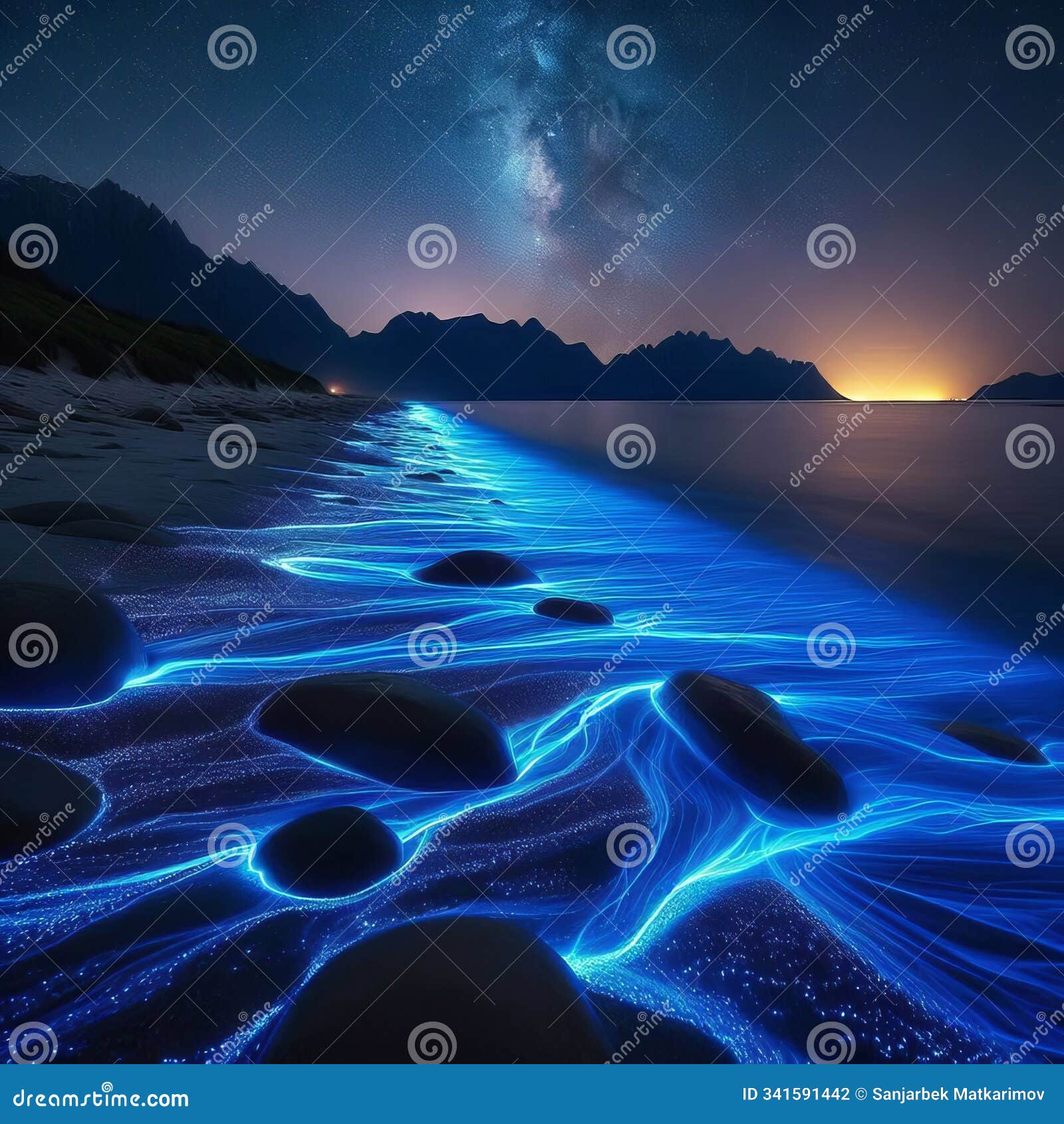 Luminescent Algae Trails Trails of Glowing Algae Light Up the Wa Stock ...