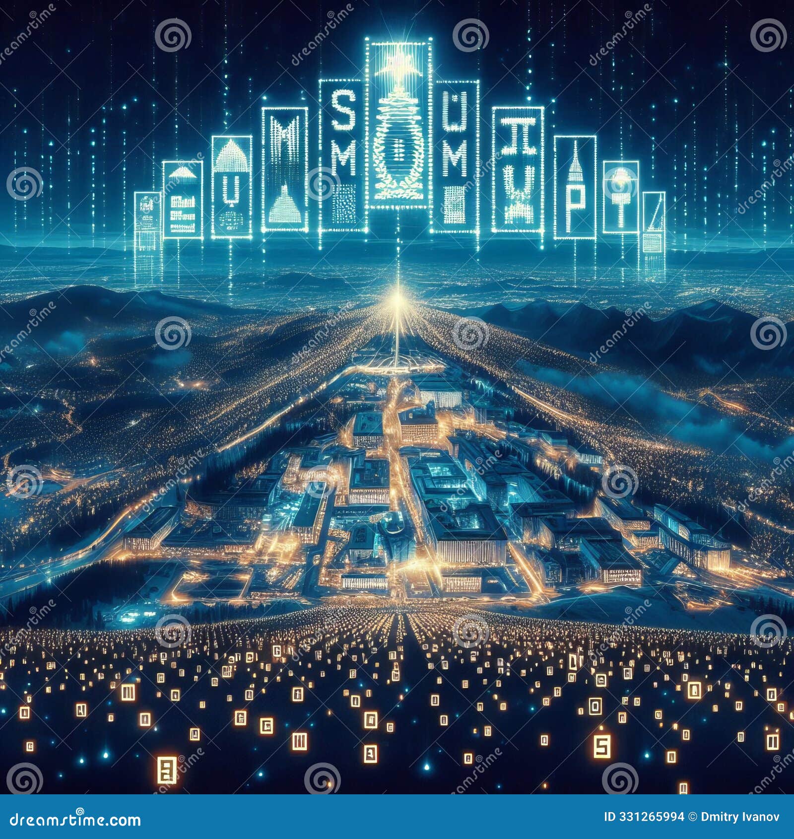 Luminogram Ascii Art a Luminogram of Summit Lights with Ascii Ar Stock ...