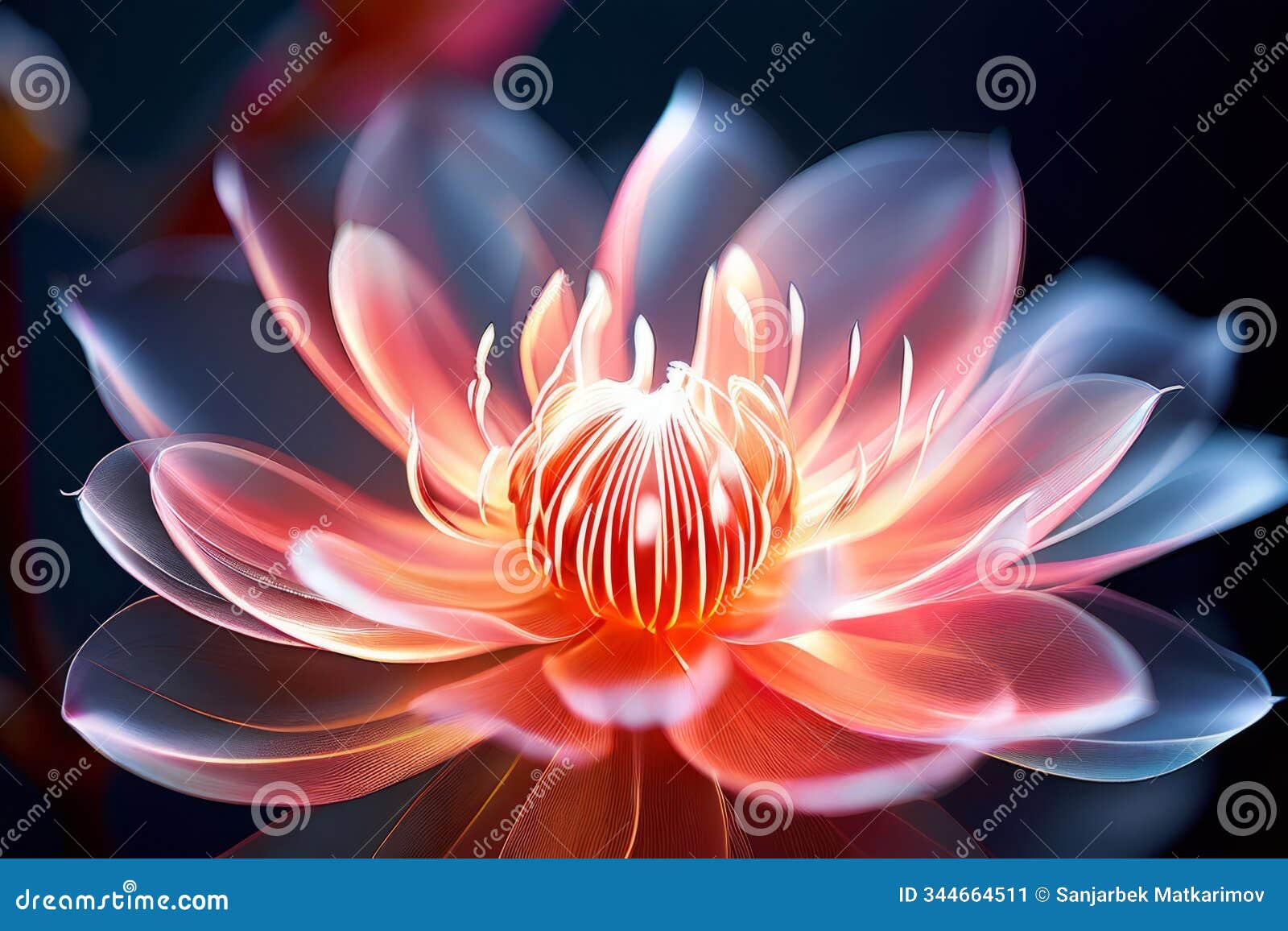 Luminogram Bloom Close Up of a Flower with a Luminogram Effect a Stock ...