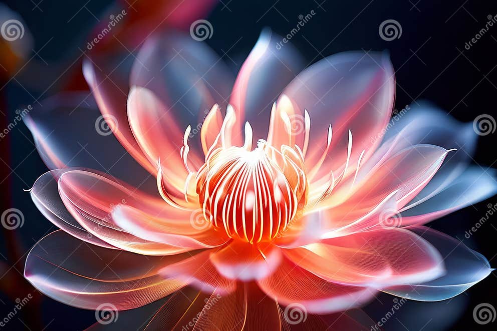 Luminogram Bloom Close Up of a Flower with a Luminogram Effect a Stock ...