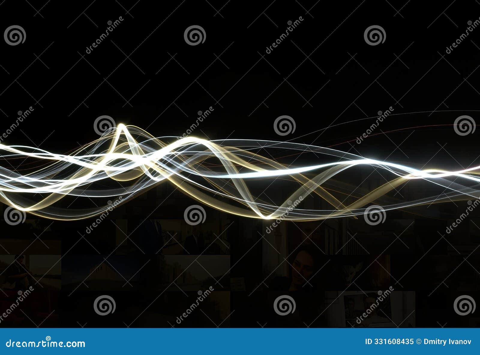 Luminogram Digital Collage Light Trails Weaving through a Collag Stock ...