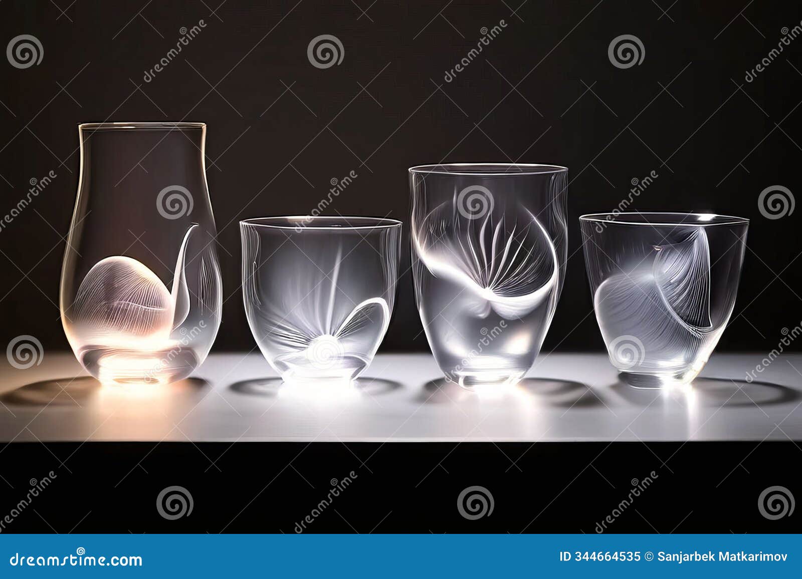 Luminogram Glassware a Luminogram Created by Placing Transparent Stock ...