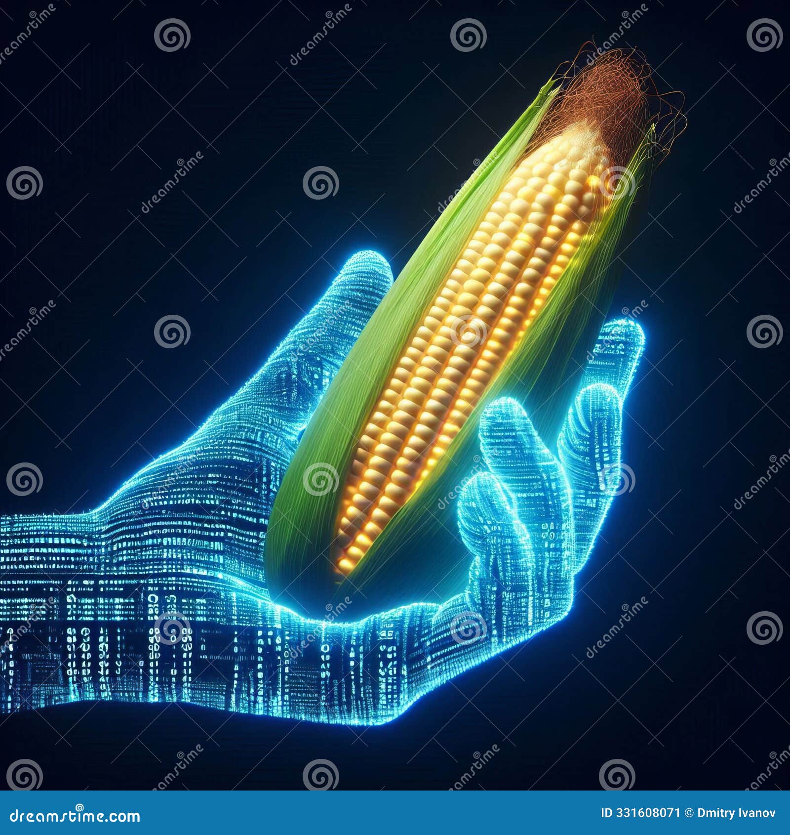 Luminogram Matrix Code a Glowing Ear of Corn with Matrix Code S Stock ... Luminogram Matrix Code a Glowing Ear of Corn with Matrix Code S Stock ...