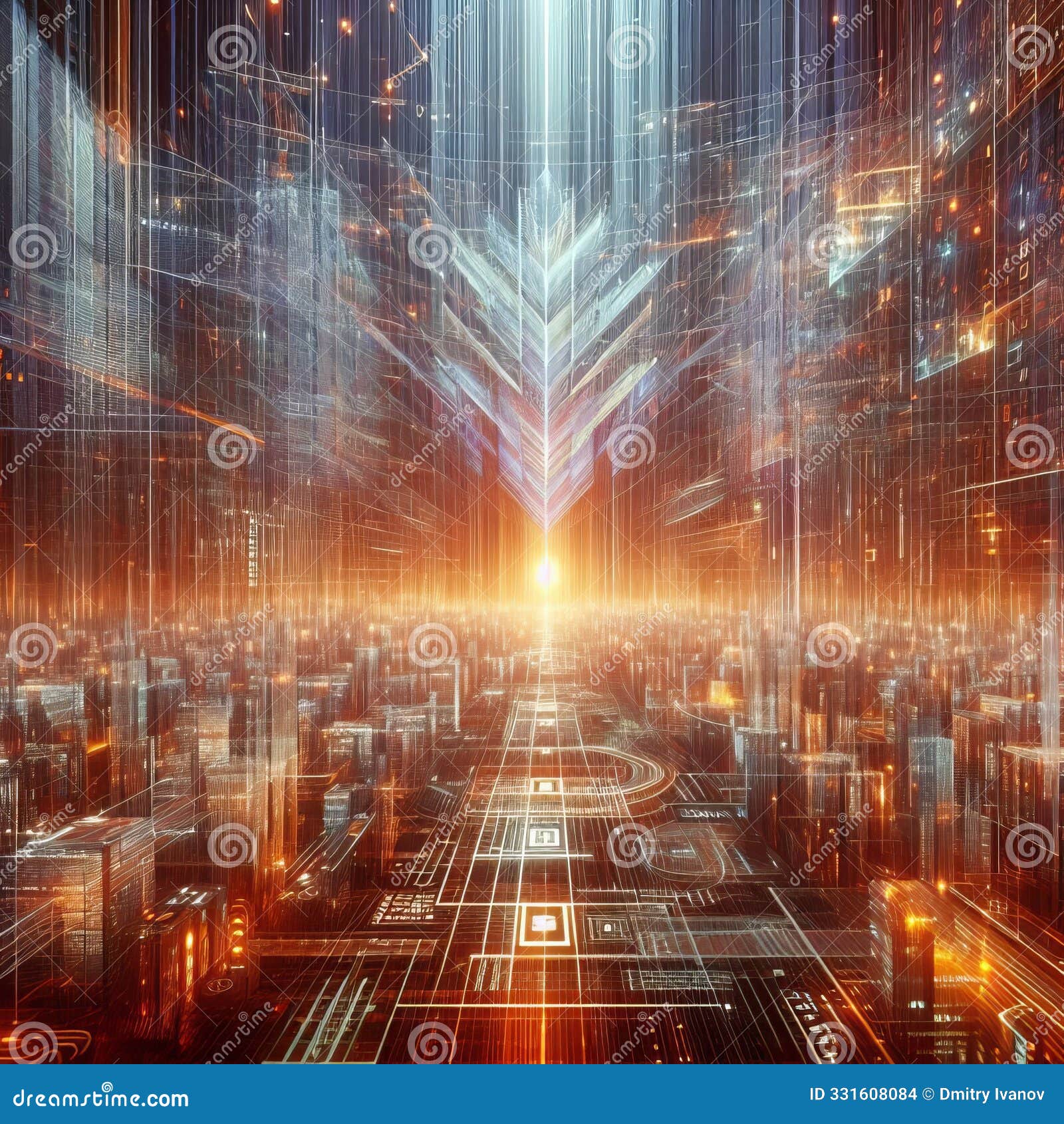 Luminogram Matrix Code a Tapestry of Light and Code Capturing Stock ...