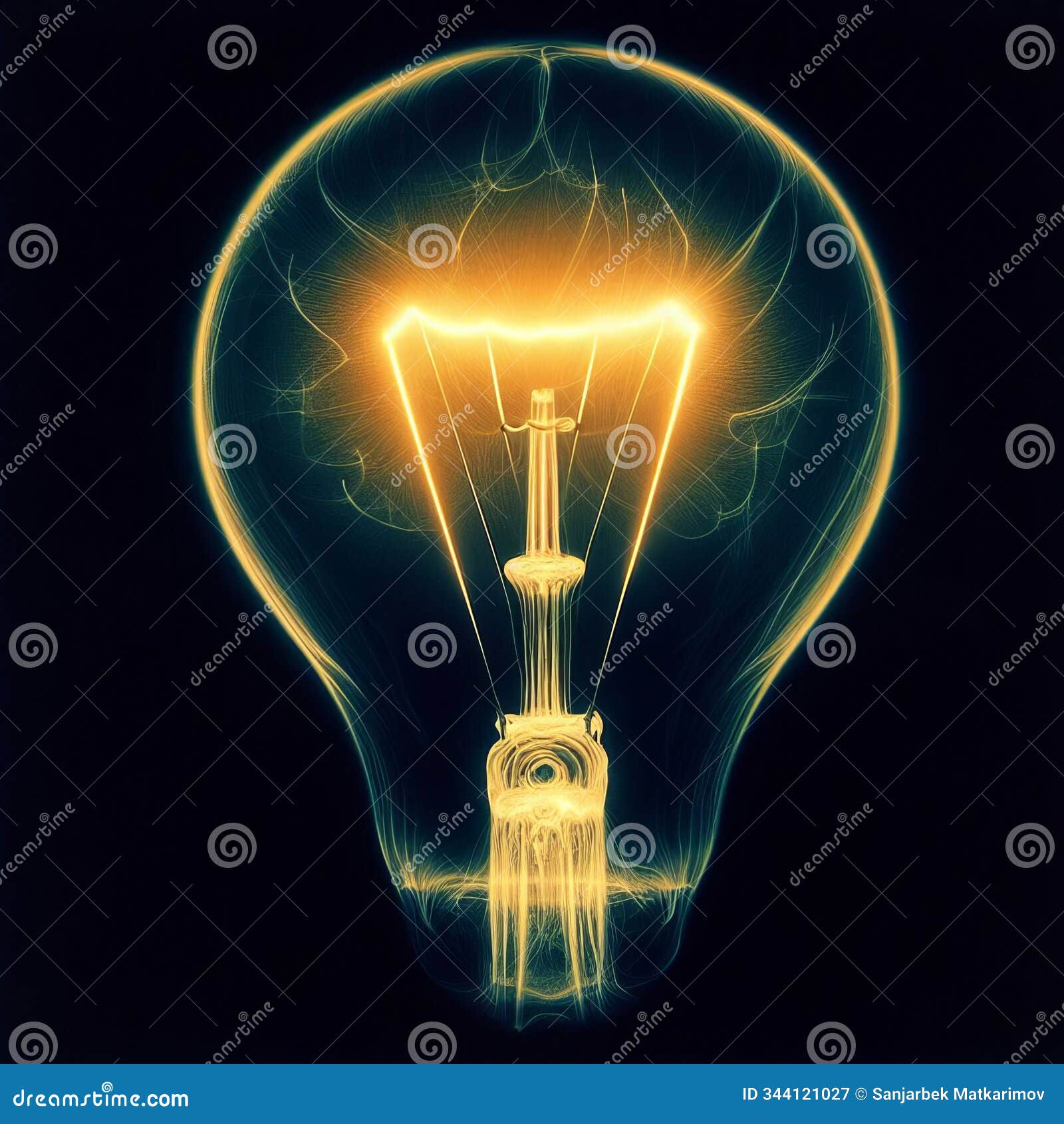 Luminogram Photogram a Luminous Glowing Image of a Light Bulb Fi Stock ...