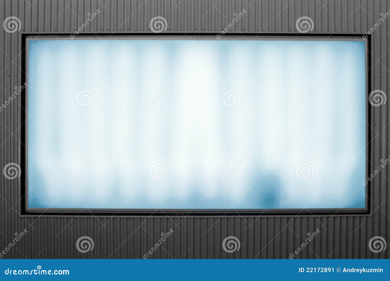 Luminous Advertising Billboard on Metal Wall Stock Image - Image of ...