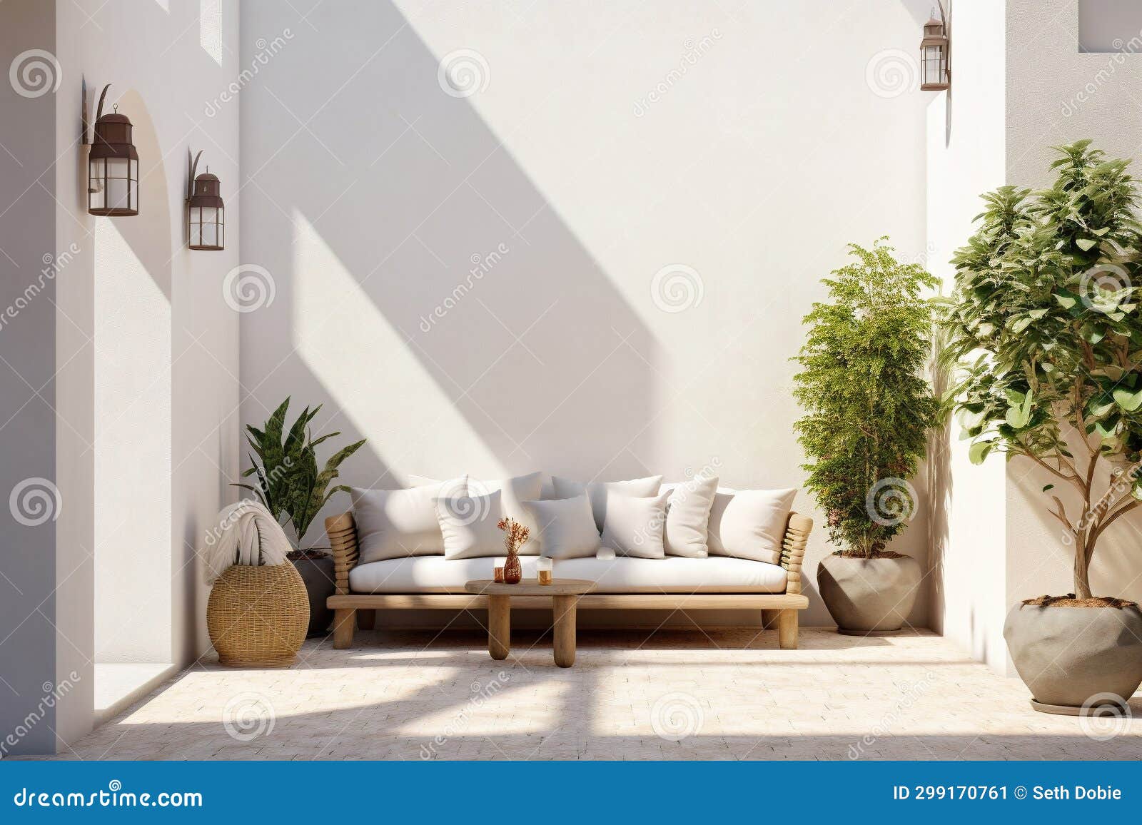 Luminous Alcove: a Harmony of Light and Comfort Stock Illustration ...