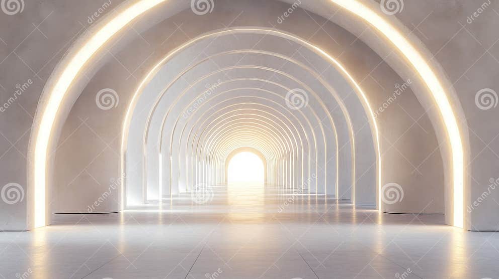 Luminous Archway: a Modern Architectural Design Stock Illustration ...