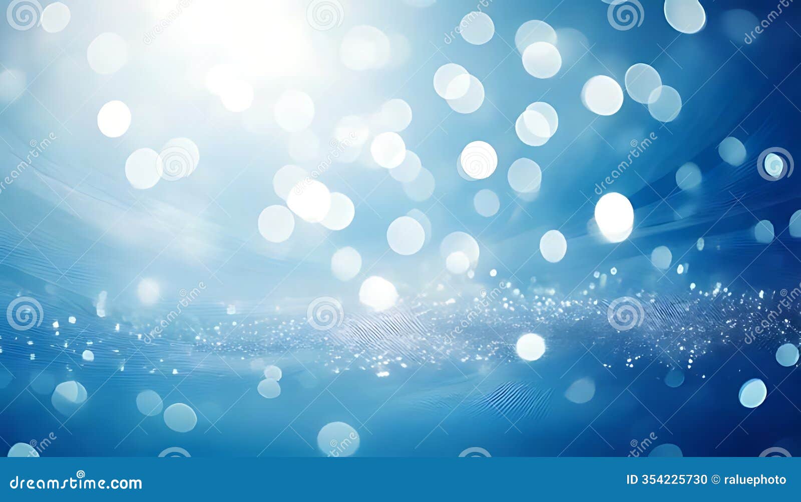 Luminous, Blue Background with Bokeh Lights Creates a Magical, Ethereal ...