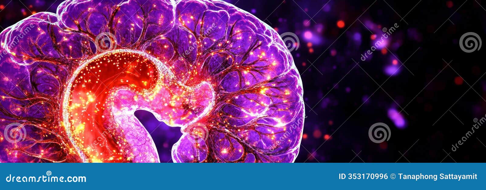 Luminous Brain Anatomy Intricate Neural Pathways Vibrant Energy Flow ...