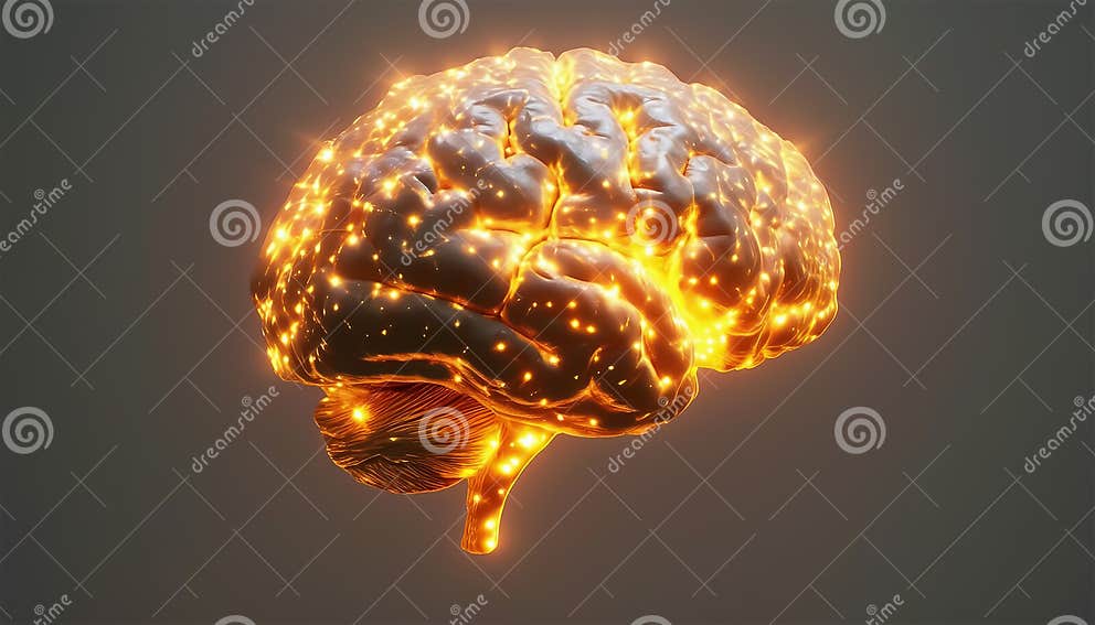 Luminous Brain. Artificial Intelligence Concept Stock Illustration ...