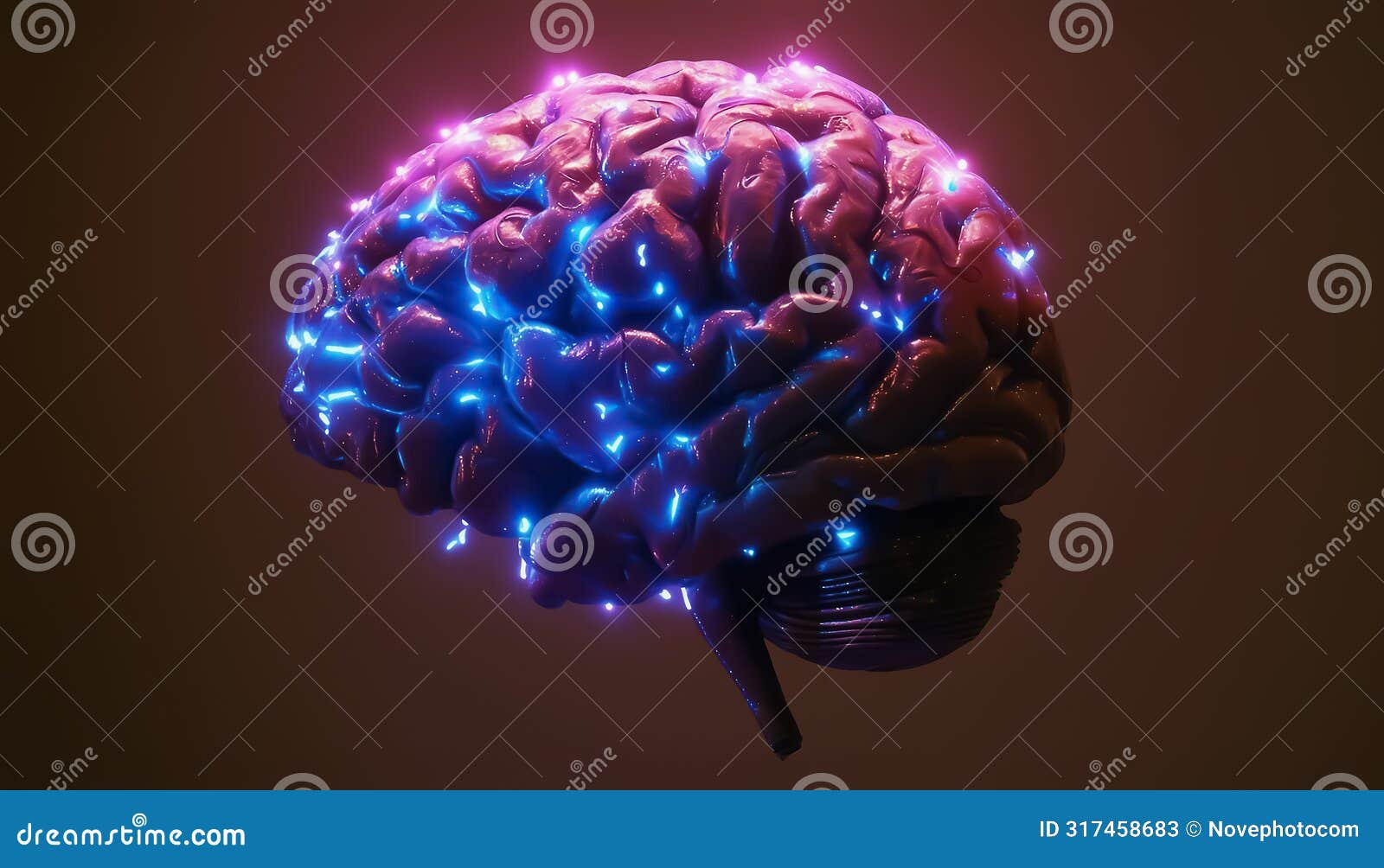 Luminous Brain. Artificial Intelligence Stock Illustration ...