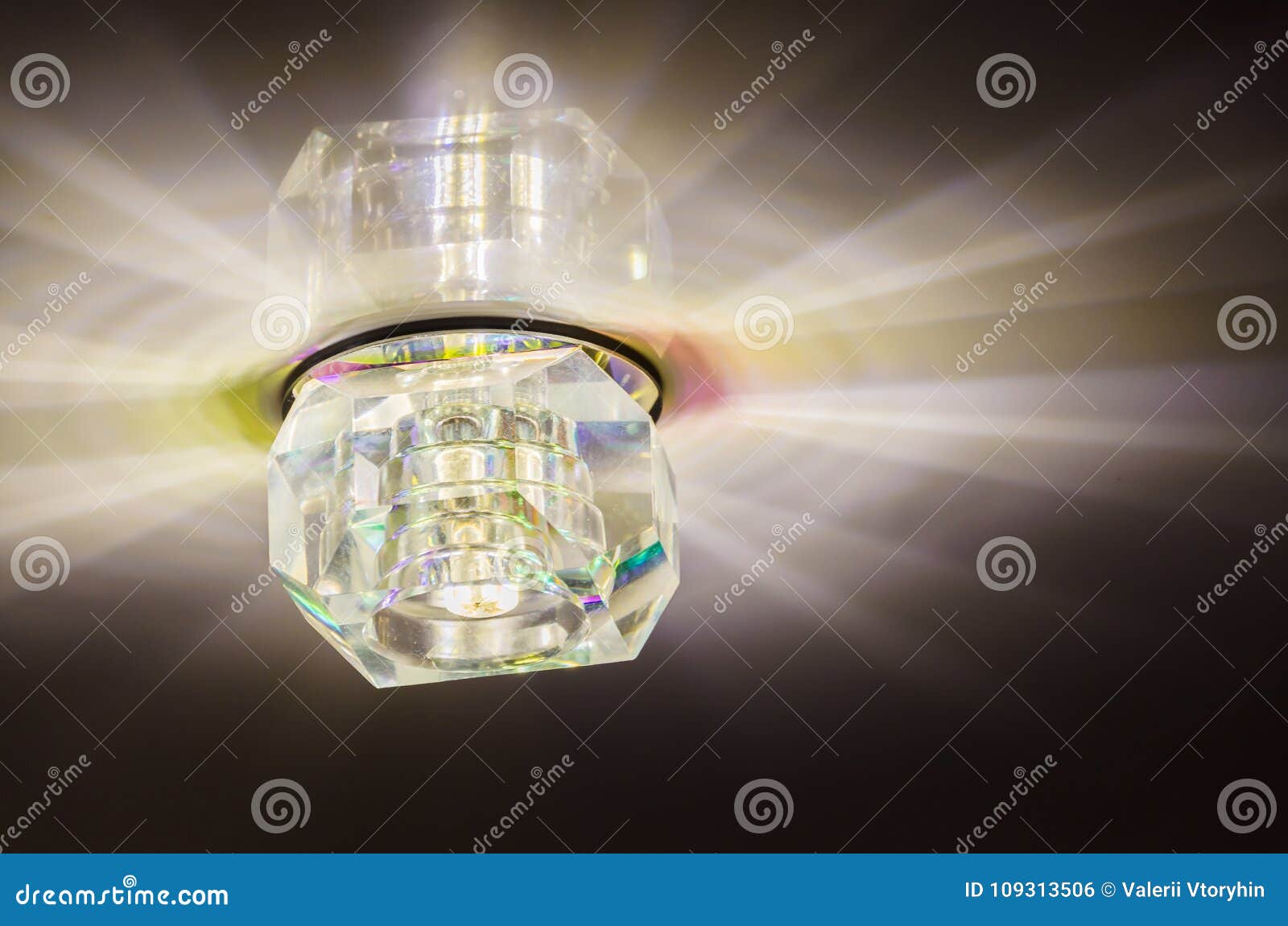 Luminous ceiling light. stock photo. Image of light - 109313506