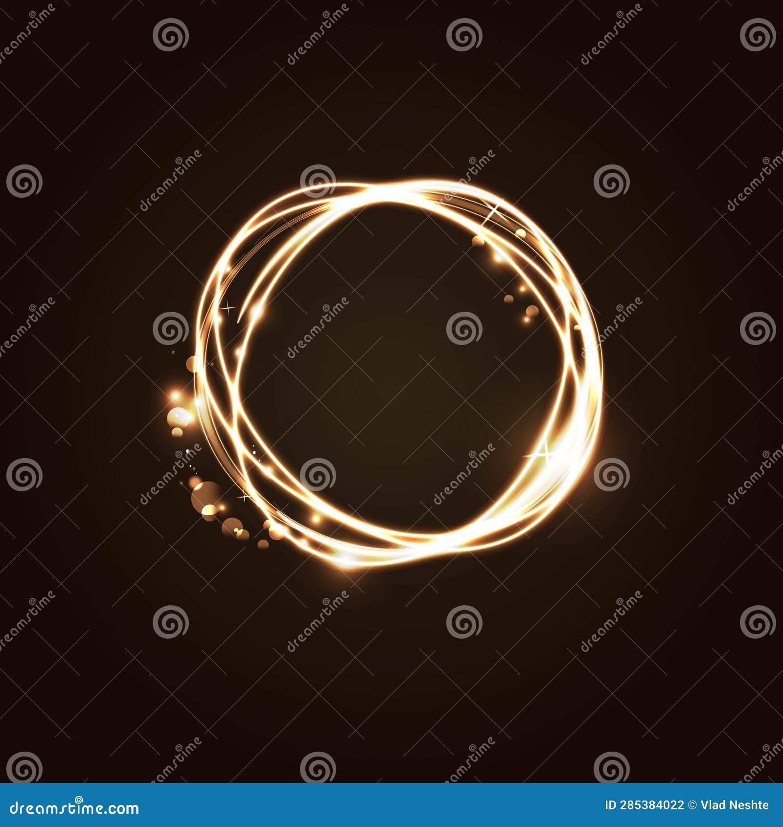 Luminous Circle, Glitter Ring. Beautiful Eye-catching Round Frame Vector Stock Illustration ...