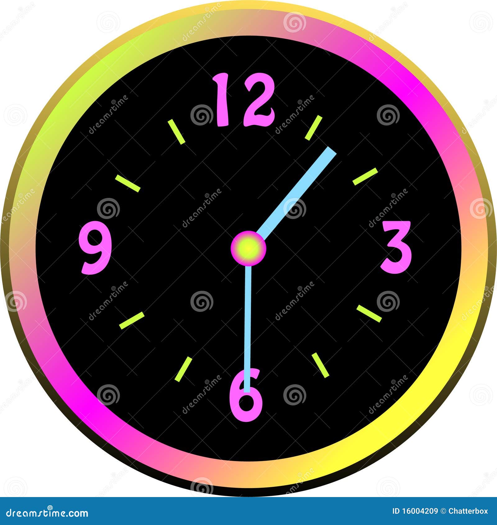Luminous Clock Face With Colorful Case Royalty Free Stock Images ...