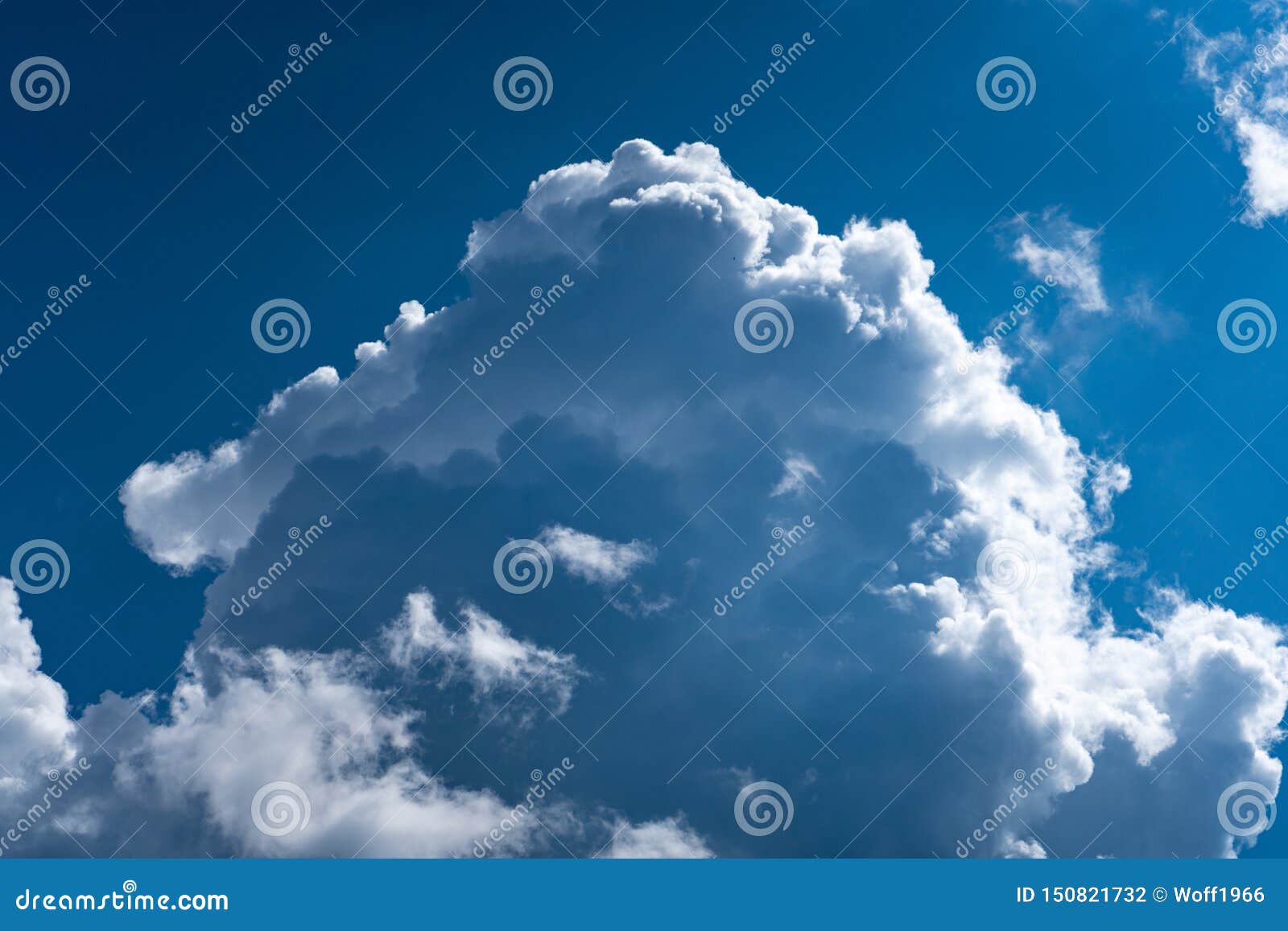 Luminous Clouds Set Against a Dark Blue Sky in the Sun. Wonderful Blue ...
