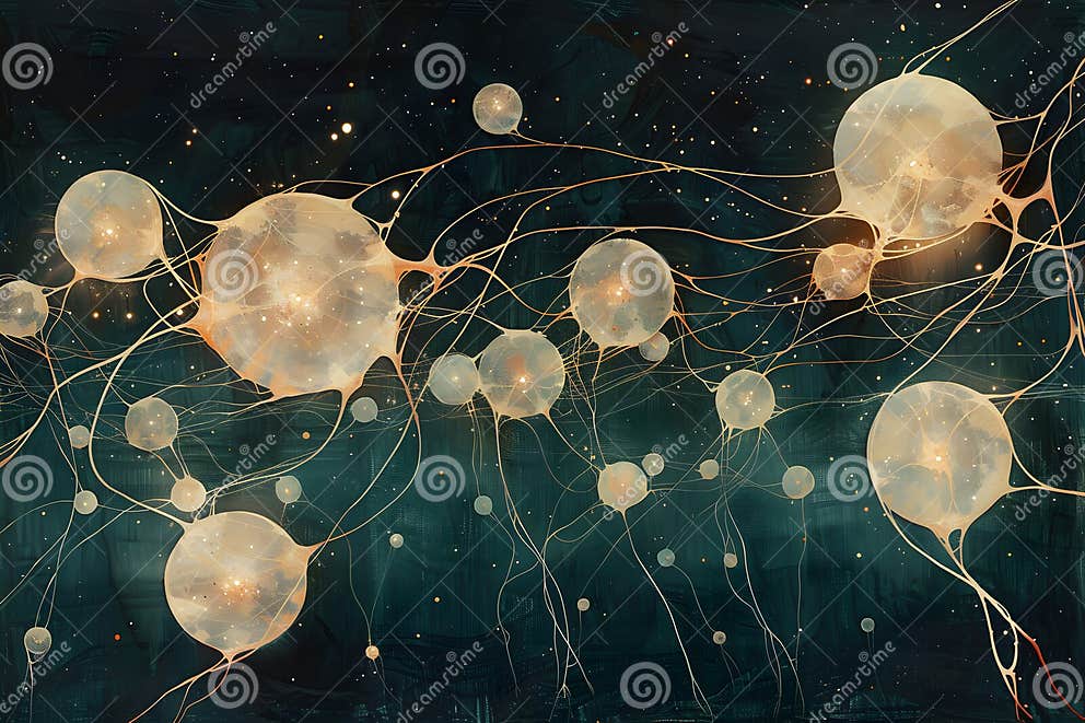 Luminous Connections: Ethereal Network of Light Stock Illustration ...