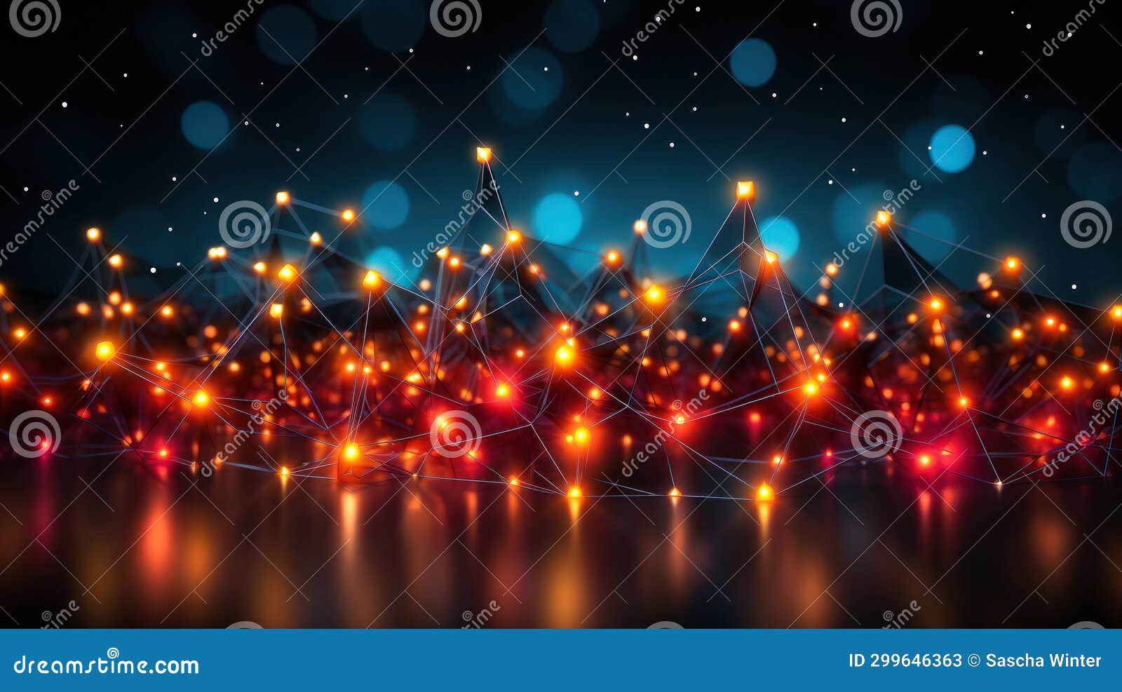 Luminous Connectivity: Colorful Gradient Dot Network Stock Image ...
