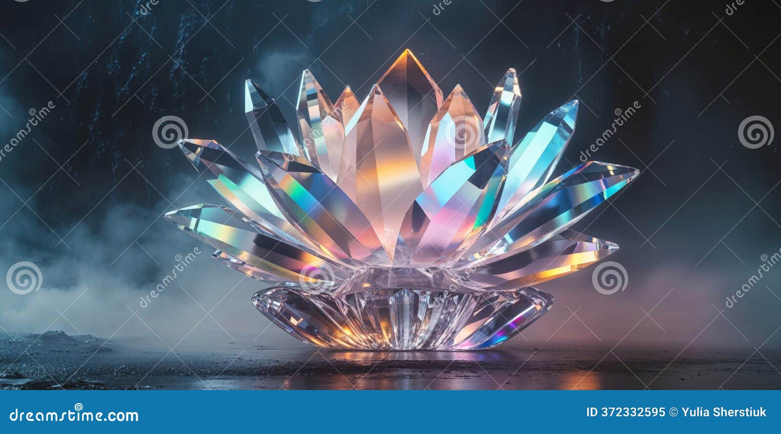 A Luminous Crystal Serpent Emerges From A Fiery Coral Reef, Blending ...