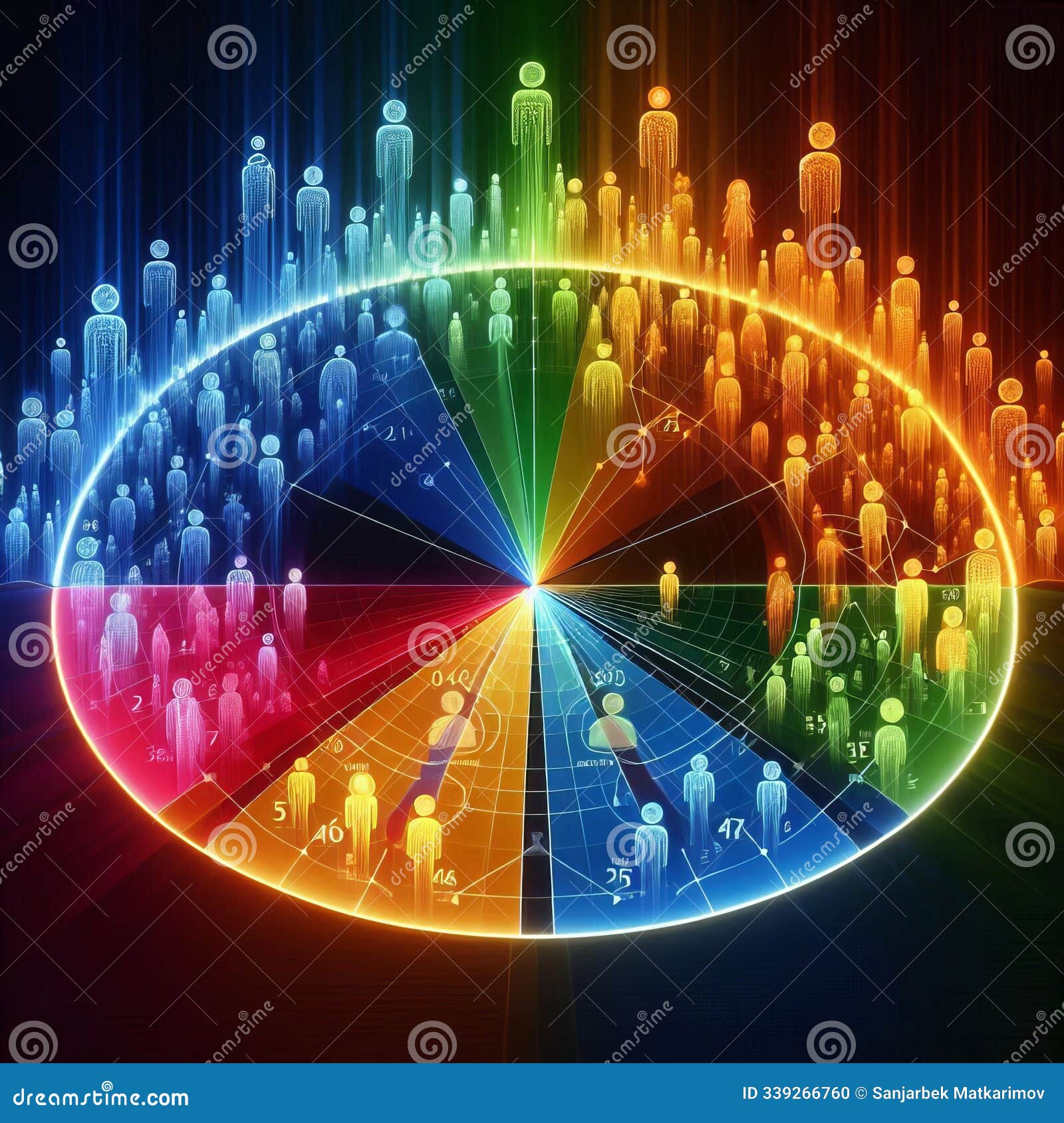 Luminous Customer Segmentation a Luminogram Style Visualization Stock ...