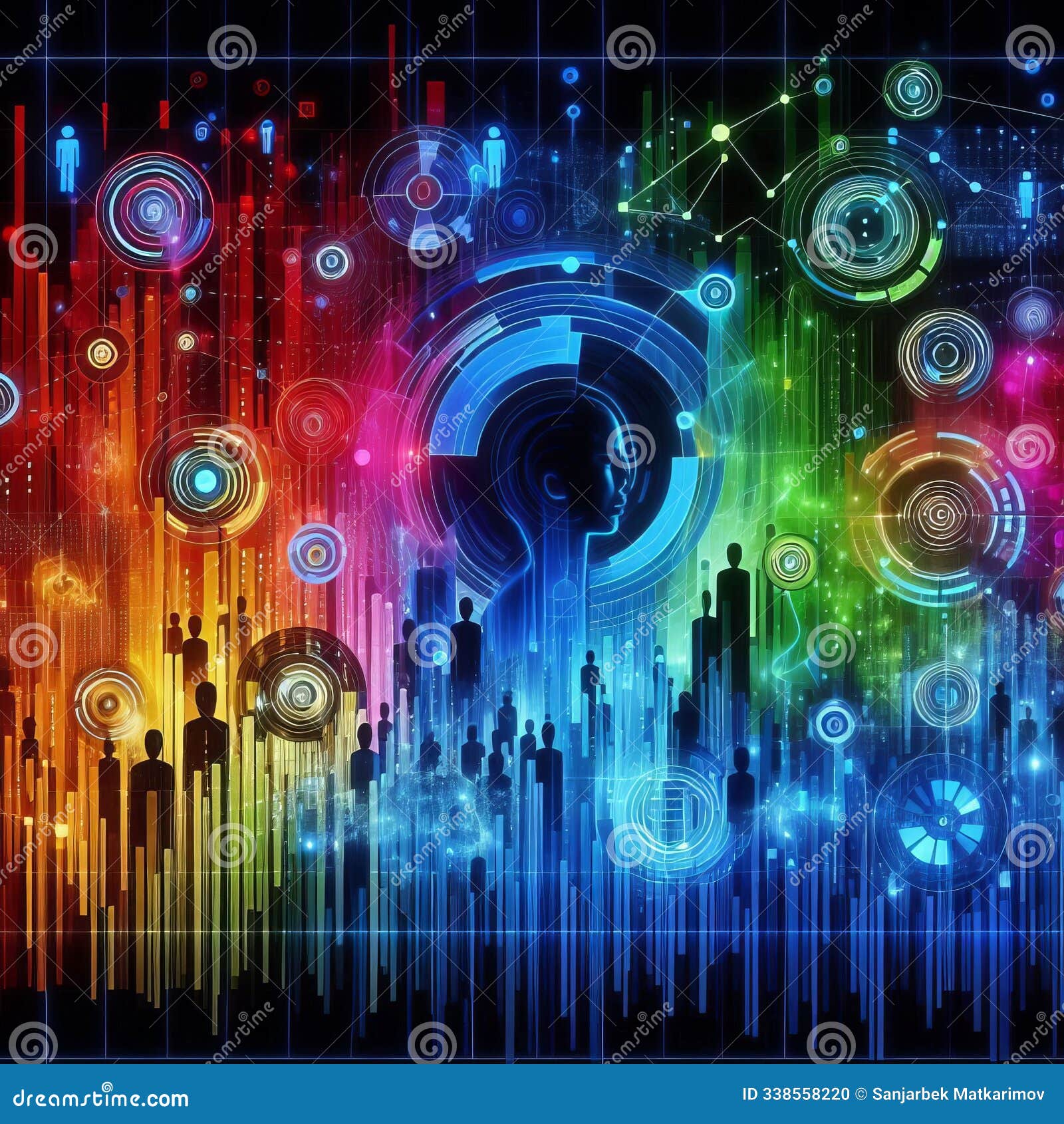 Luminous Customer Segmentation a Luminogram Style Visualization Stock ...