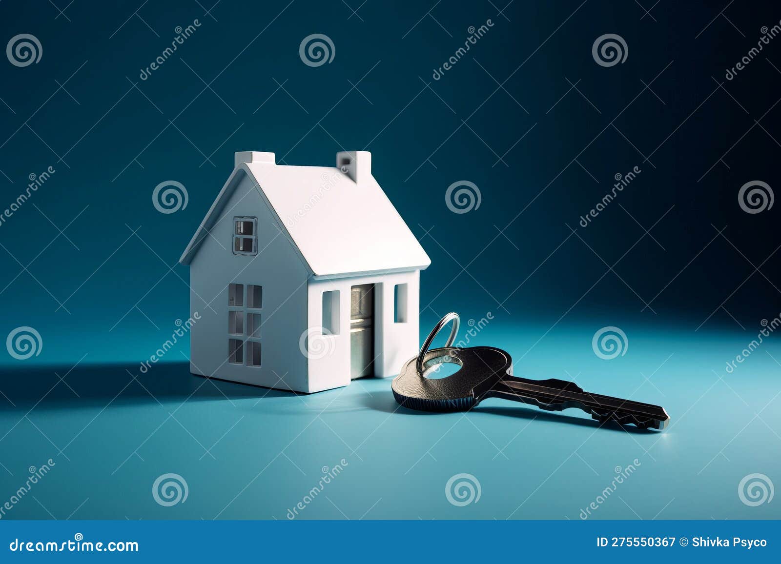 Luminous Detailed Image of Cute White House with Key Generative AI ...