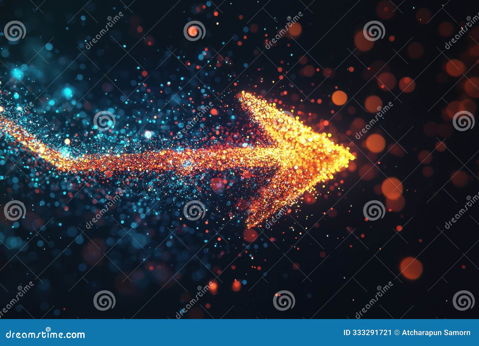 Luminous Digital Arrow of Innovation on Dark Background, Conceptual ...