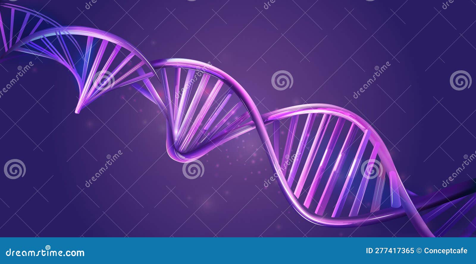 Luminous DNA Strands on a Violet Background. Stock Illustration ...