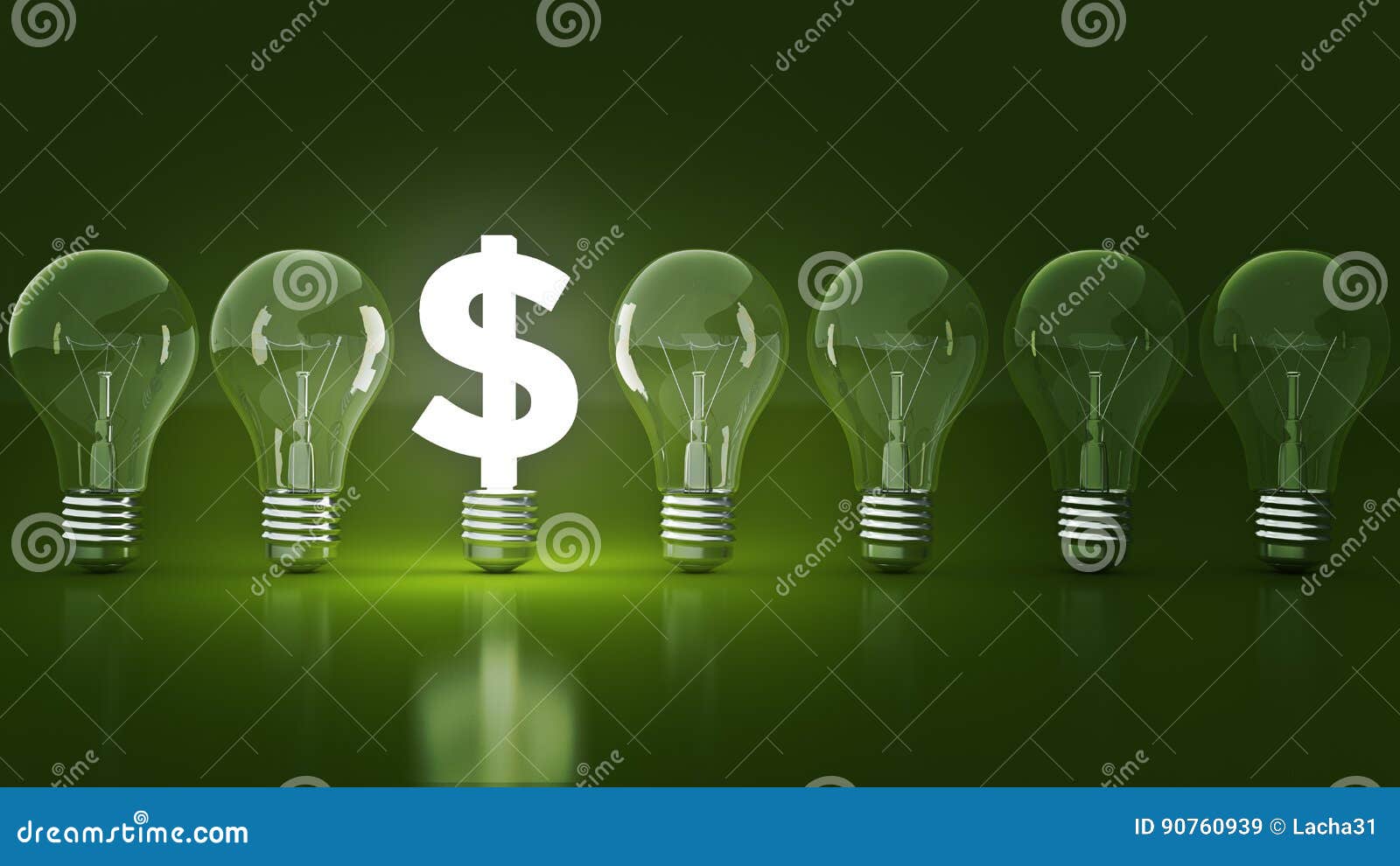 Luminous Dollar Sign with Light Bulbs. Stock Illustration ...