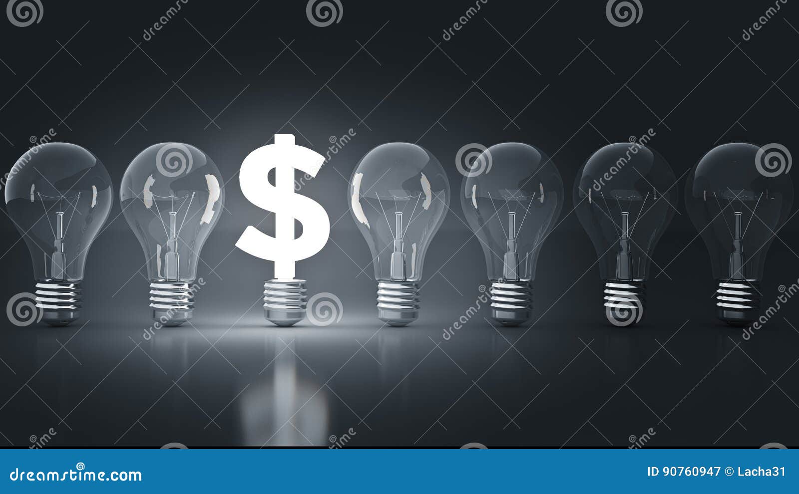 Luminous Dollar Sign with Light Bulbs. Stock Illustration ...