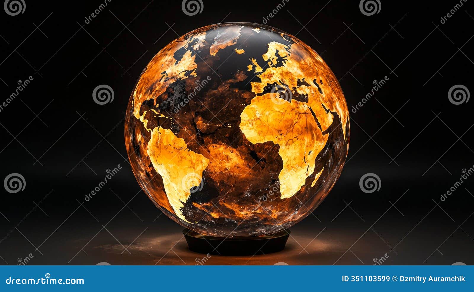 A Luminous Earth Globe Featuring a Digital Map Projection Shines ...
