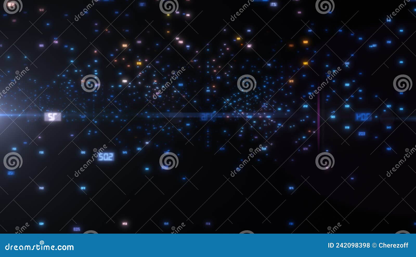 Luminous Elements with Numbers Stock Illustration - Illustration of ...