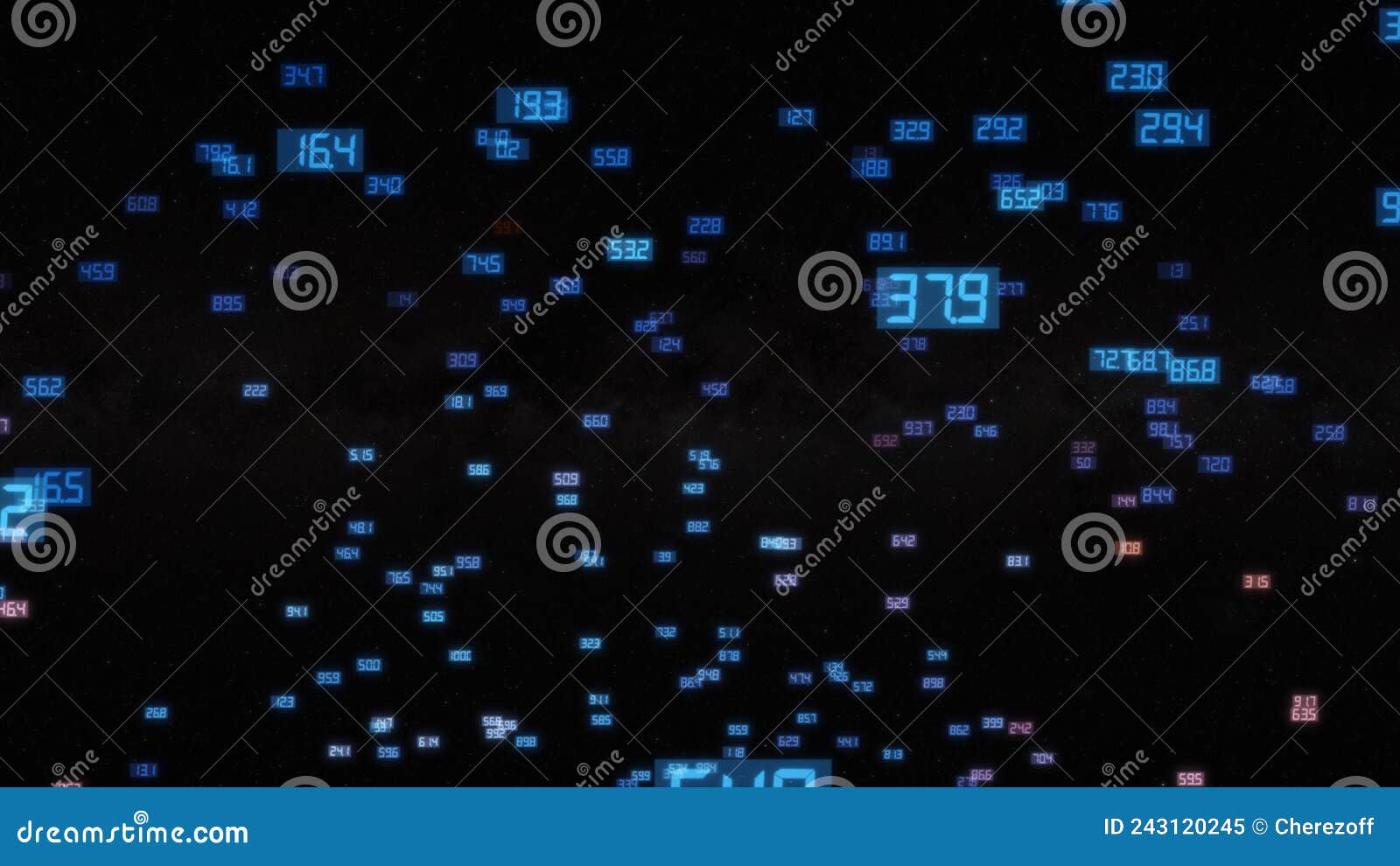 Luminous Elements with Numbers Stock Illustration - Illustration of ...