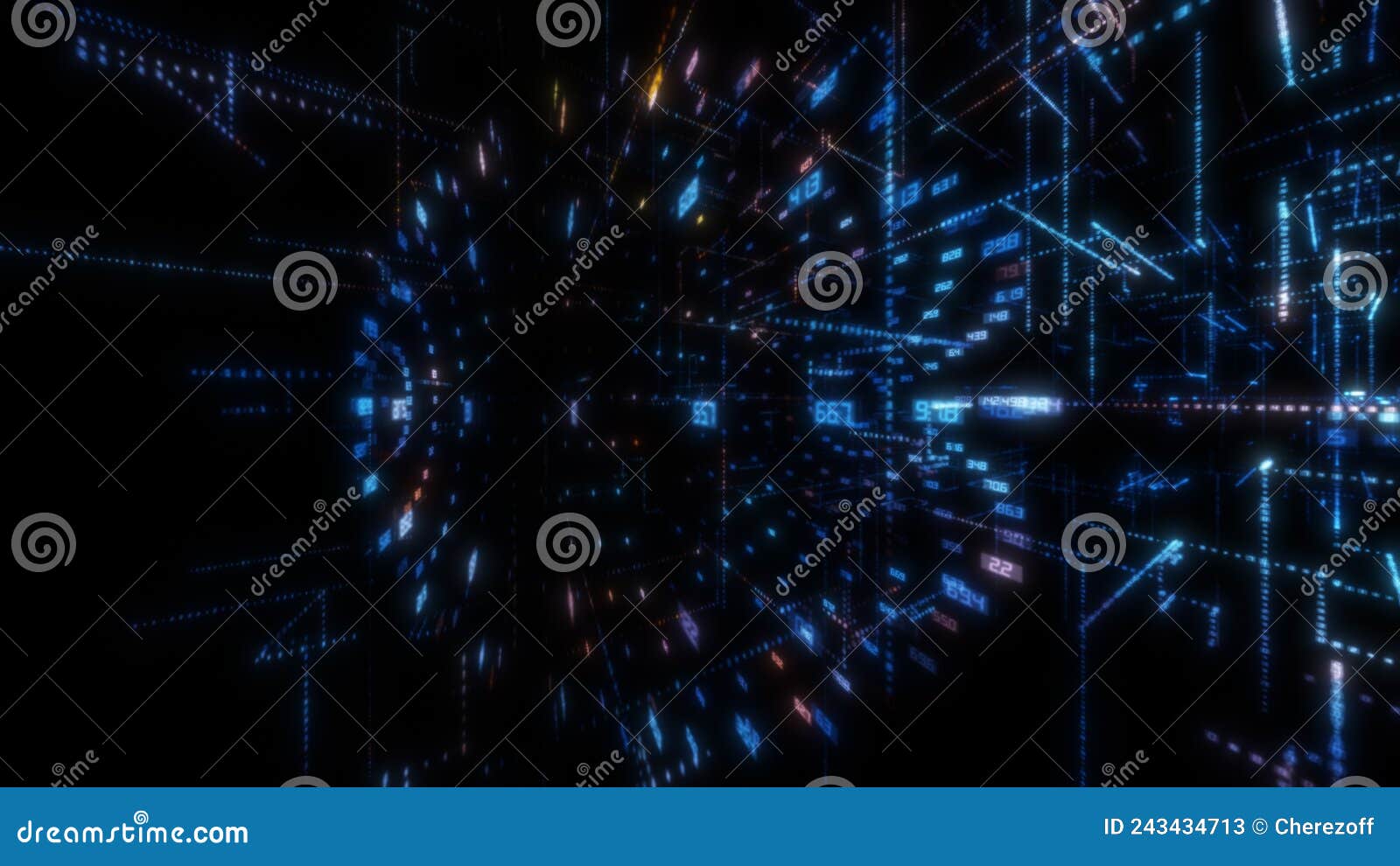 Luminous Elements with Numbers Stock Illustration - Illustration of ...