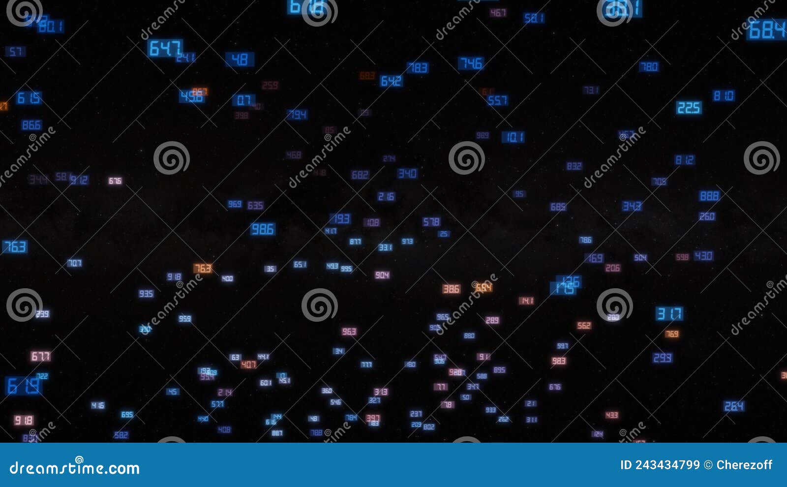 Luminous Elements with Numbers Stock Illustration - Illustration of ...