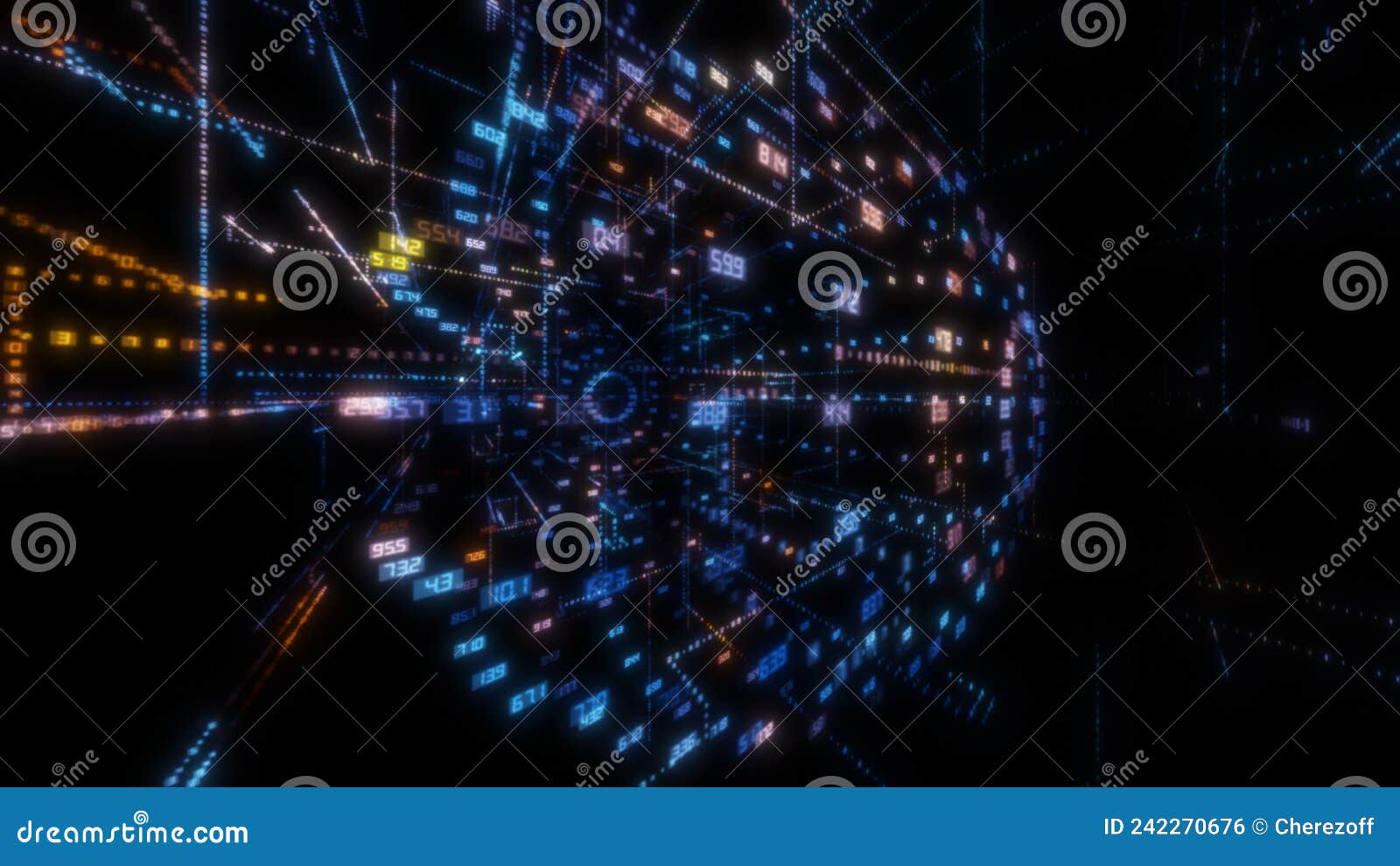 Luminous Elements with Numbers Stock Illustration - Illustration of ...
