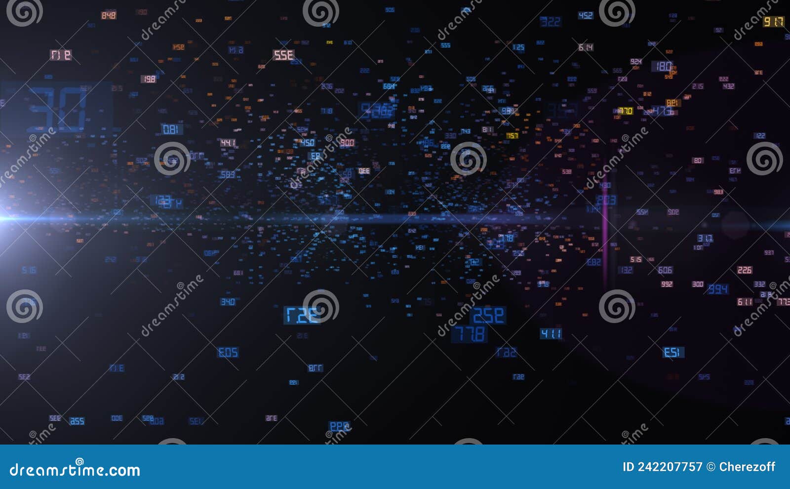 Luminous Elements with Numbers Stock Illustration - Illustration of ...