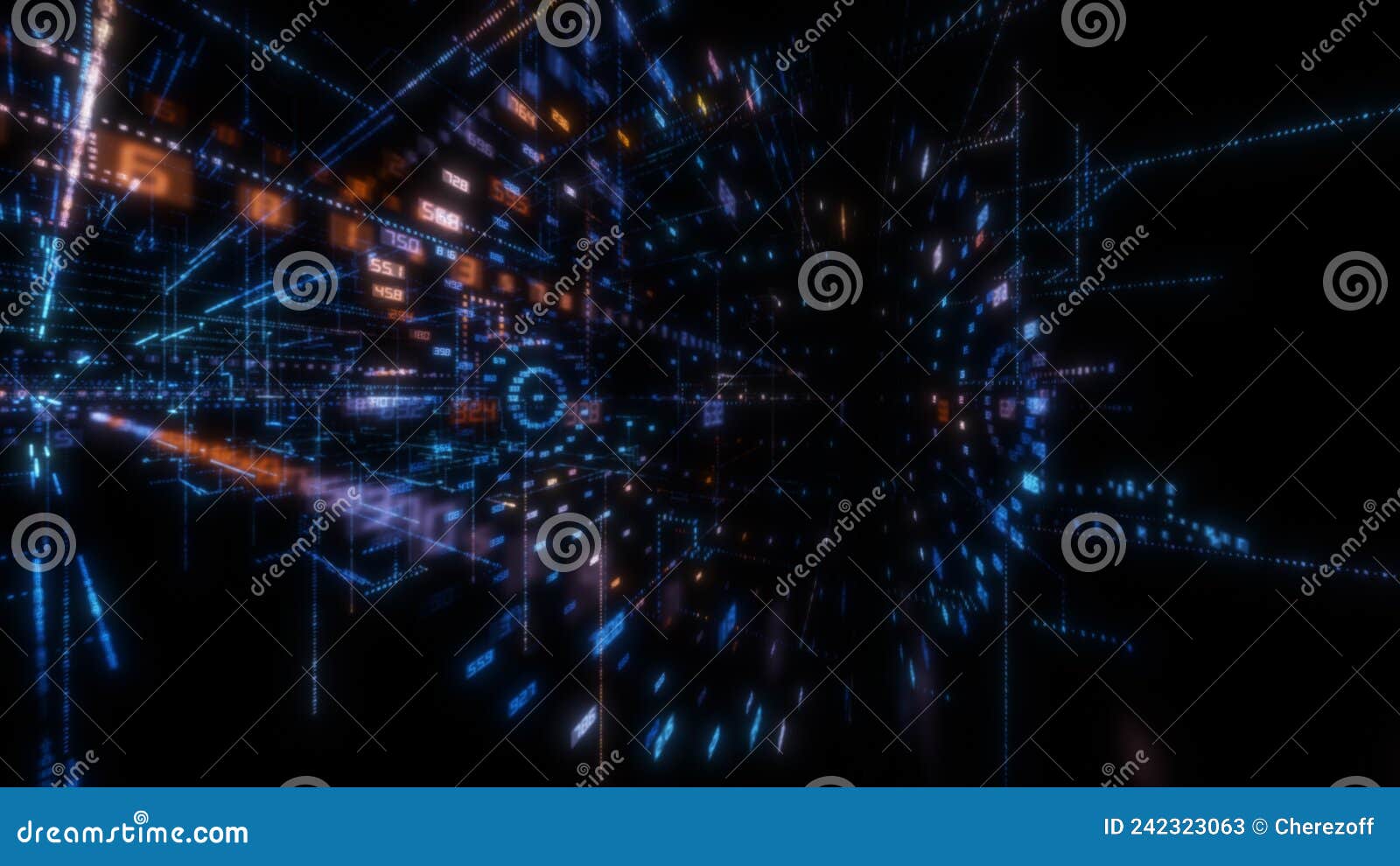 Luminous Elements with Numbers Stock Illustration - Illustration of ...