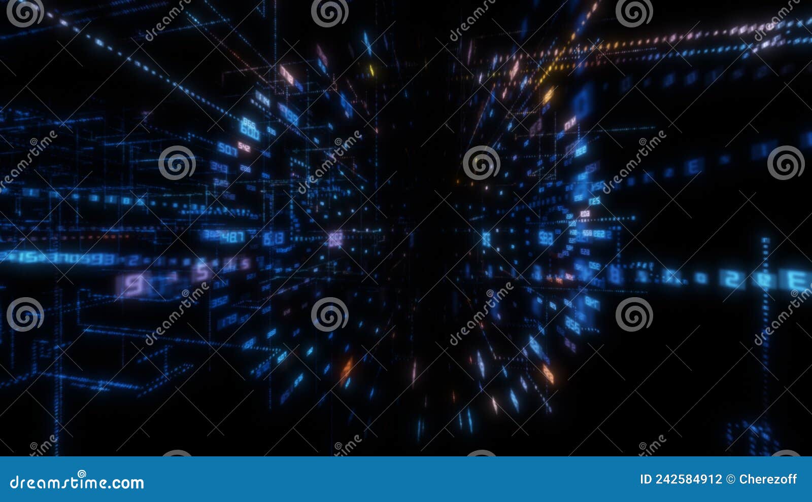 Luminous Elements with Numbers Stock Illustration - Illustration of ...