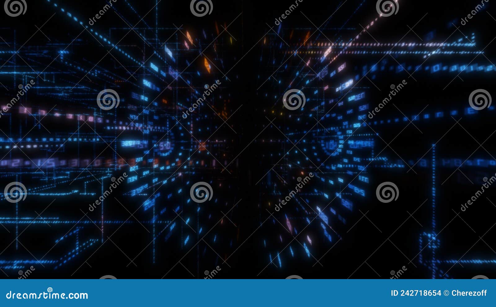 Luminous Elements with Numbers Stock Illustration - Illustration of ...