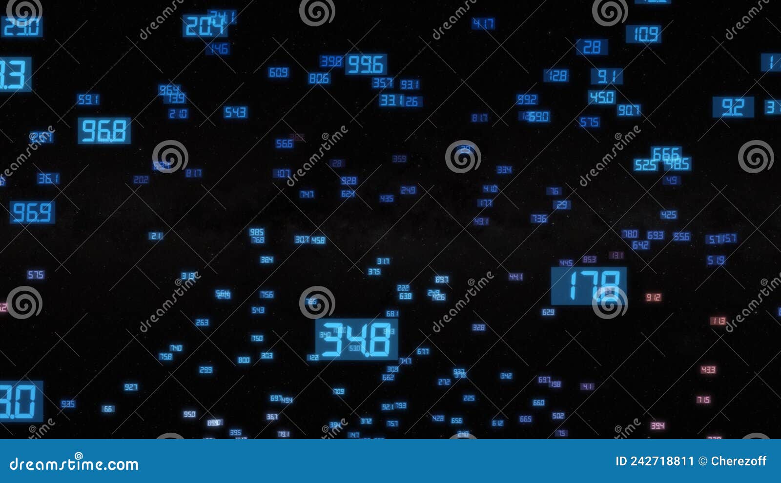 Luminous Elements with Numbers Stock Illustration - Illustration of ...